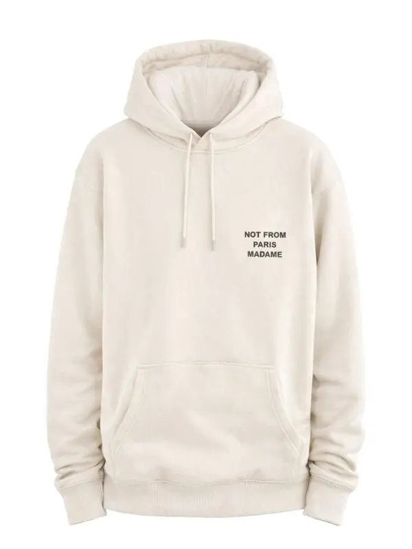 Drole De Monsieur Cotton Slogan Hoodie - Beige