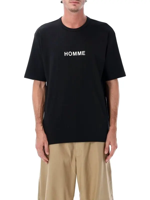 Comme Des Garçons Relaxed Fit T-shirt With Bold Logo Print - Black
