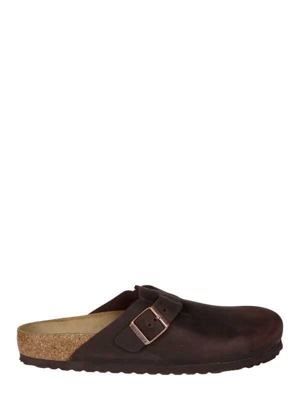 BIRKENSTOCK Classic Boston Oiled Leather Slip-on Clogs - Marrone