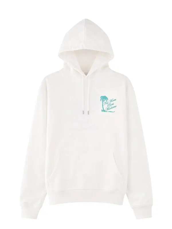 Drole De Monsieur Drawstring Graphic Hoodie - White