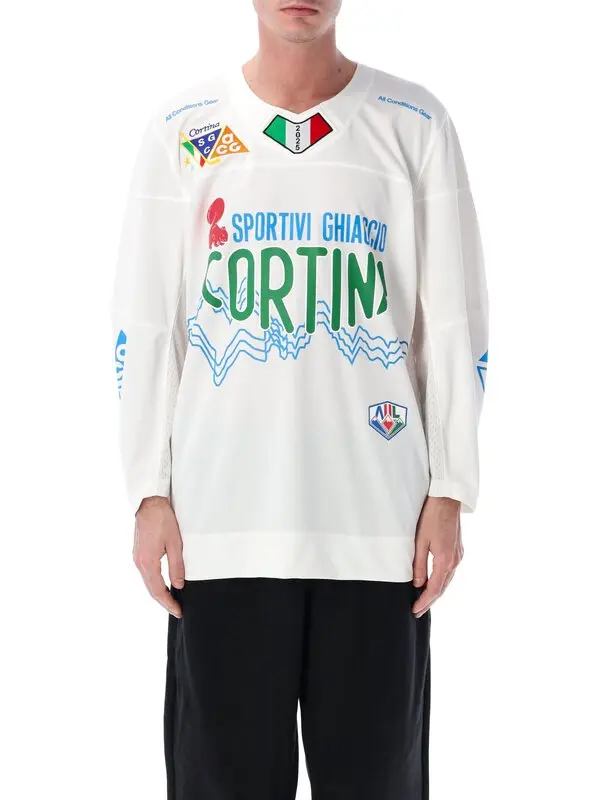 Nike Sportivi Ghiaccio Cortina" Printed Long Sleeve T-shirt - Red