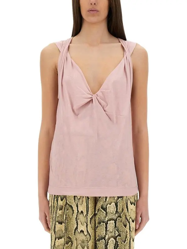 Dries Van Noten Twisted Neck Top - Pink