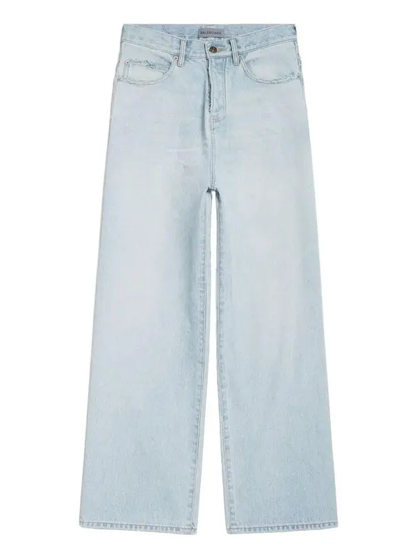 Balenciaga High-rise Wide-leg Light Wash Denim - Lightblue