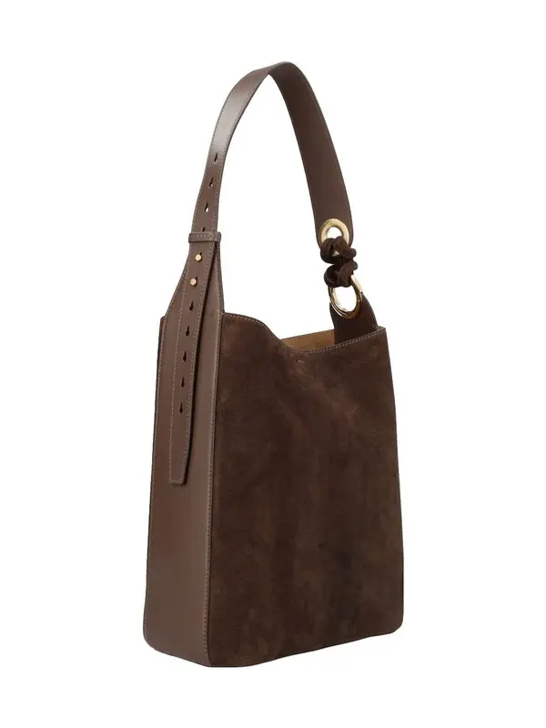 ANYA HINDMARCH Suede And Leather Shoulder Bag - Brown