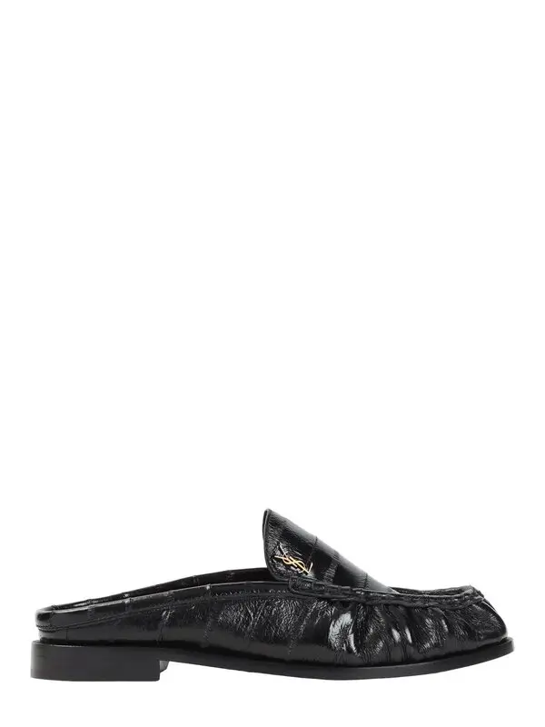 Saint Laurent Luxe Lambskin Leather Loafers - Black