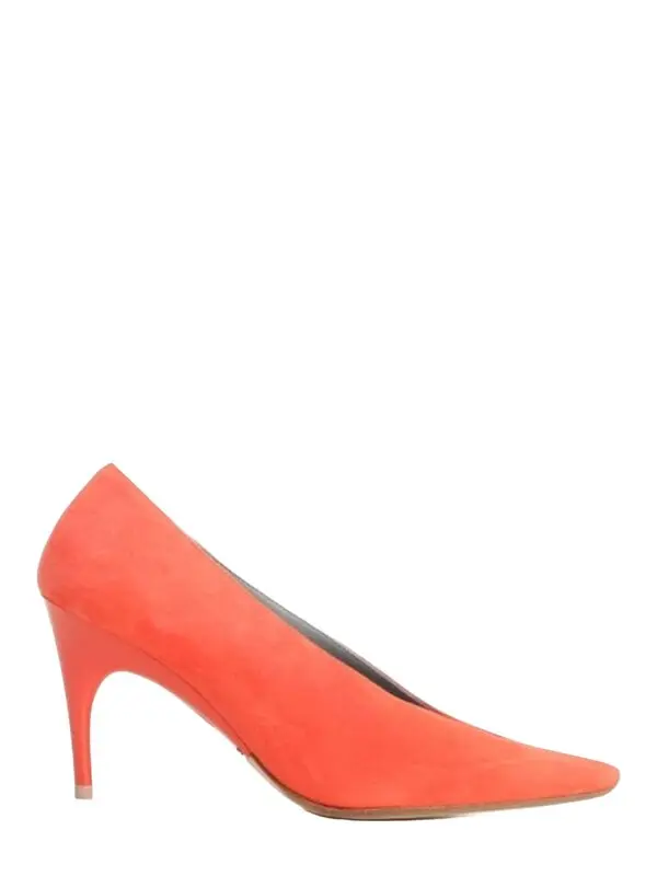 Balenciaga Elevated Heeled Goat Leather Shoes - Red