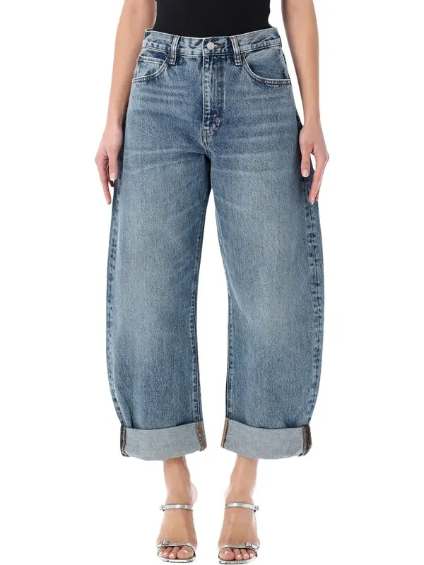 FRAME Bubble High-rise Barrel-leg Jeans - Tundra