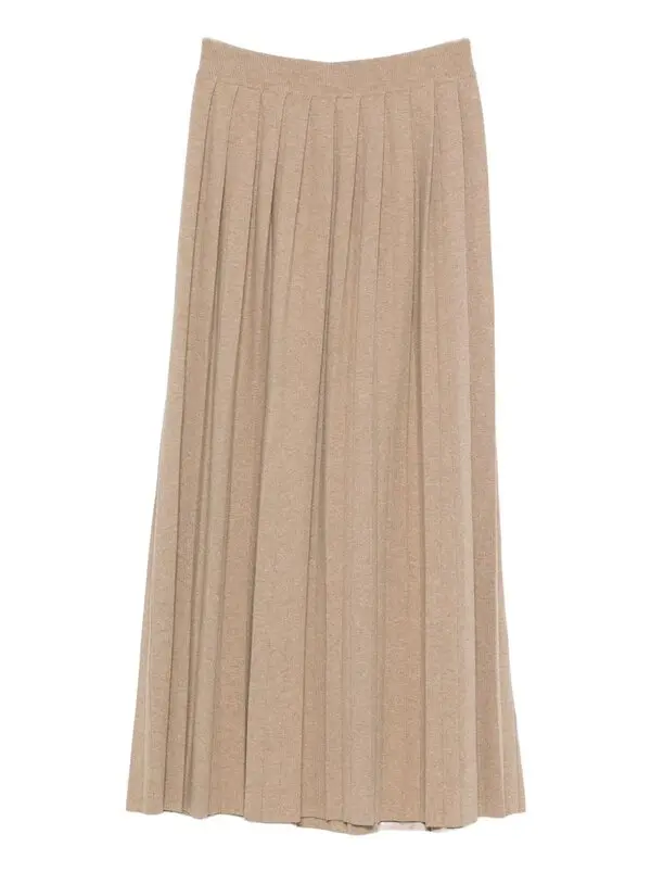 LISA YANG High-waisted Pleated Skirt - Beige