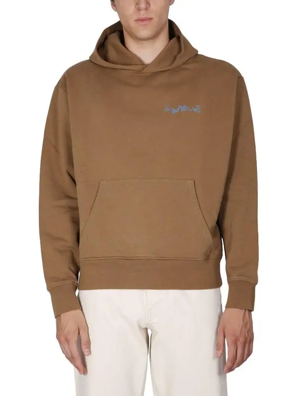SUNFLOWER Embroidered Logo Hoodie - Beige
