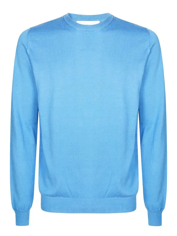 Alpha Studio Classic Crew Neck Long Sleeve T-shirt - Denim