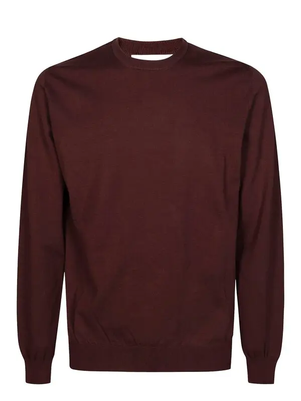 Alpha Studio Essential Crew Neck T-shirt Long Sleeve - Marrone