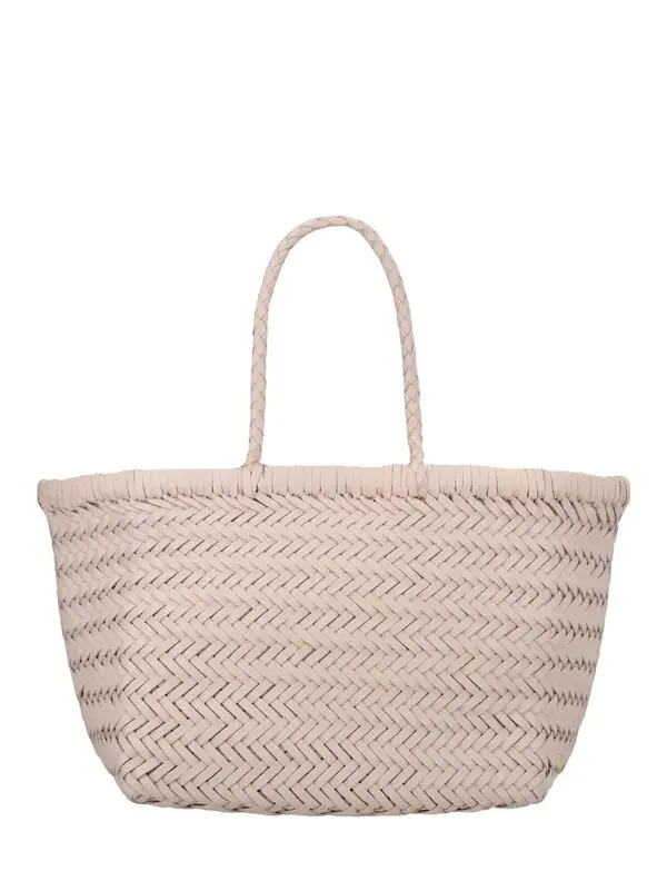 Dragon Diffusion Woven Leather Tote Bag - Beige