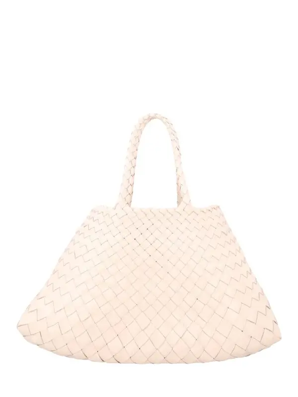 Dragon Diffusion Woven Leather Tote Bag - Beige