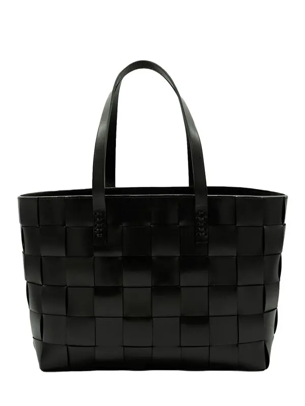Dragon Diffusion Woven Leather Tote Bag - Black