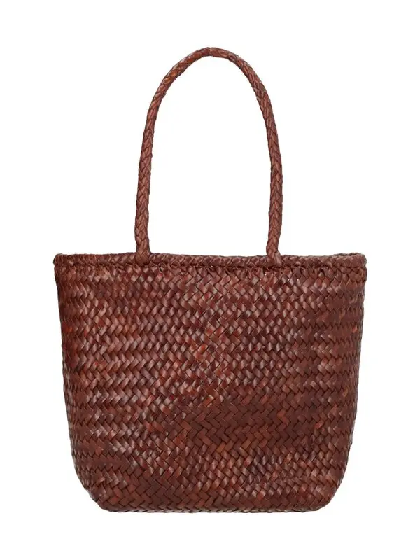 Dragon Diffusion Woven Leather Tote Bag - Brown
