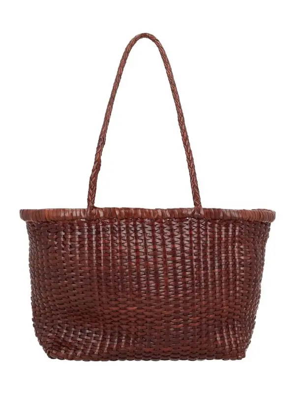 Dragon Diffusion Woven Leather Tote Bag - Brown