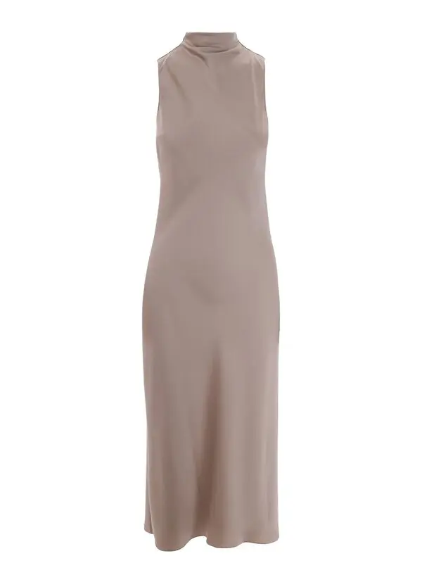 Patrizia Pepe Black Midi Dress With Ruched Detailing - Cloud Gray
