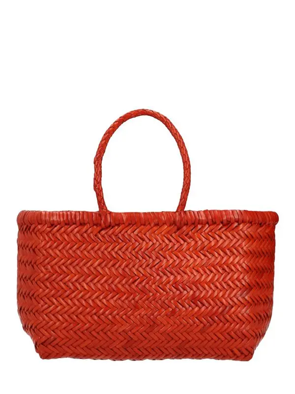 Dragon Diffusion Triple Jump Small Woven Leather Bag - Orange
