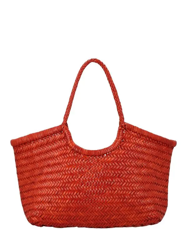 Dragon Diffusion Large Woven Leather Tote Bag - Orange