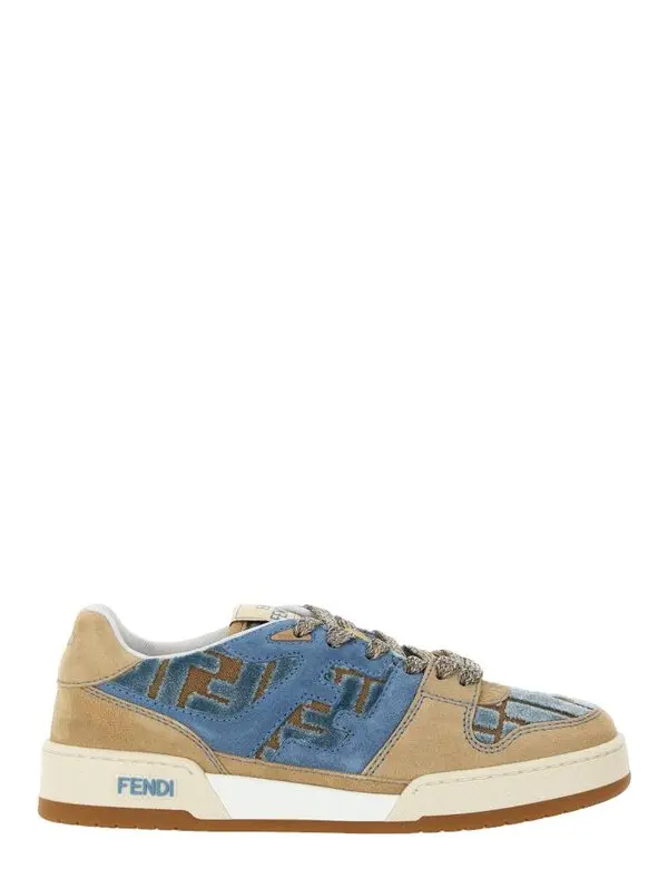 Fendi Suede Sneakers With Ff Inserts - Multicolour