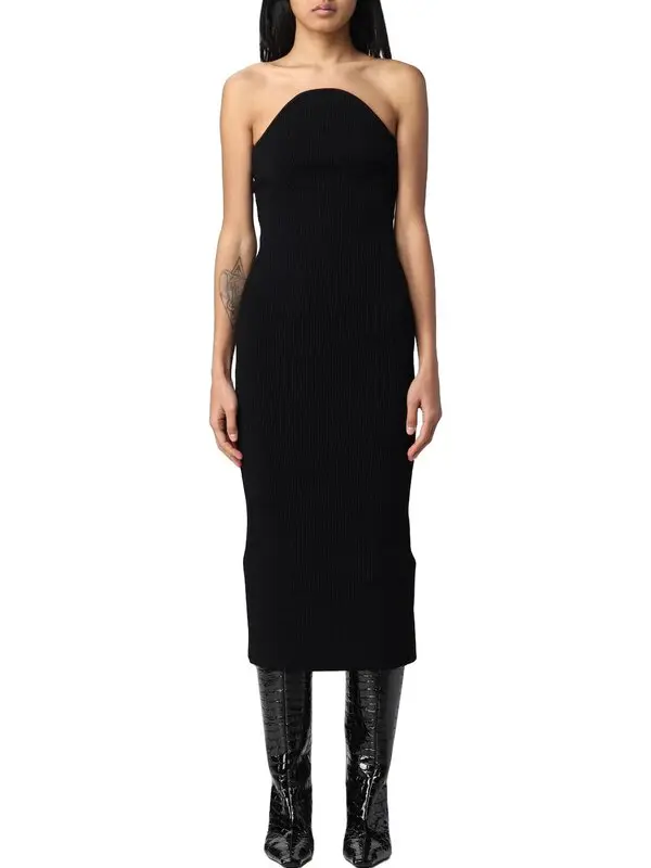 Khaite Ribbed Mini Dress - Black