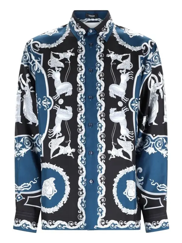 Versace Silk Printed Button-up Shirt - Multicolour