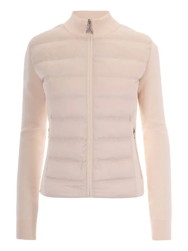 Patrizia Pepe Zip-up Puffer Jacket With Stand Collar - Warm Ivory