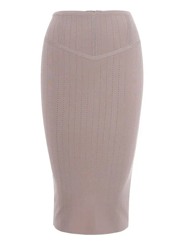 Patrizia Pepe Textured Pencil Skirt - Cloud Gray