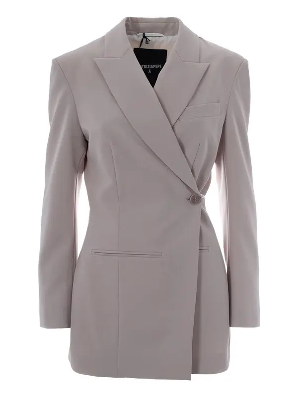 Patrizia Pepe Tailored Blazer Jacket - Cloud Gray
