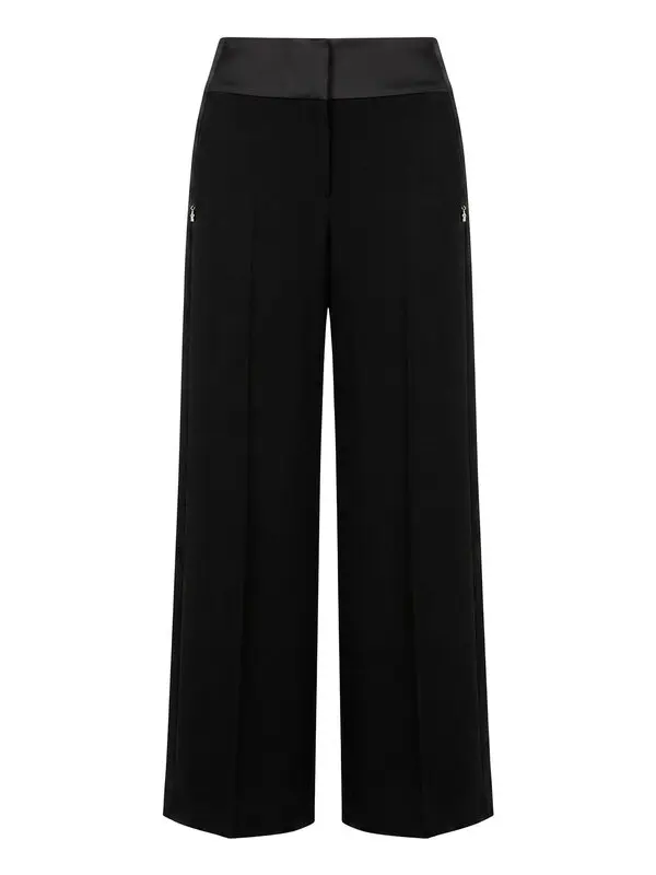 Patrizia Pepe High-waisted Wide-leg Trousers - Nero