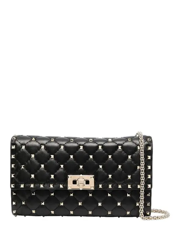 Valentino Garavani Rockstud Spike Small Laminated Nappa Bag - Nero