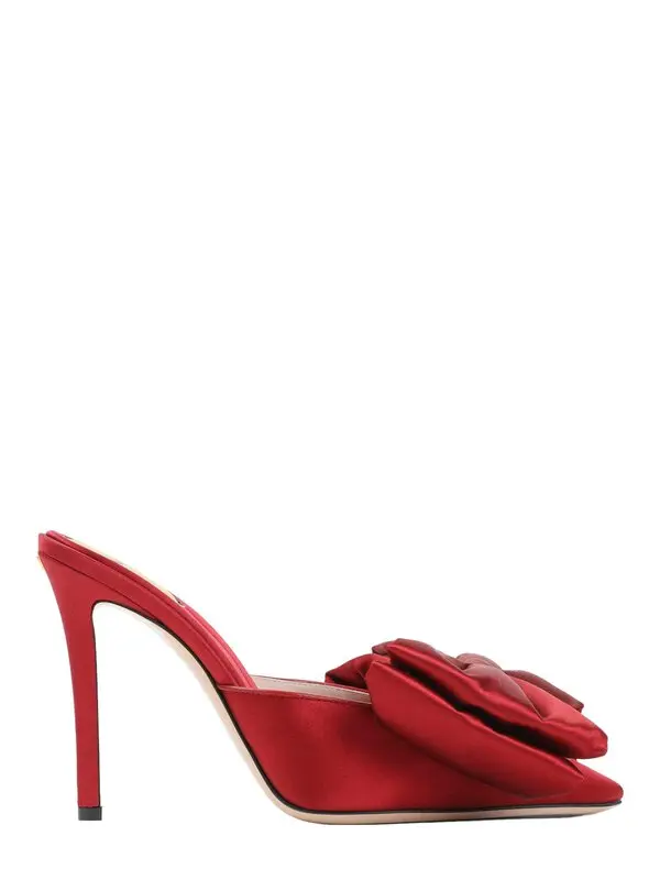 Valentino Garavani Satin Bow Mules - Red