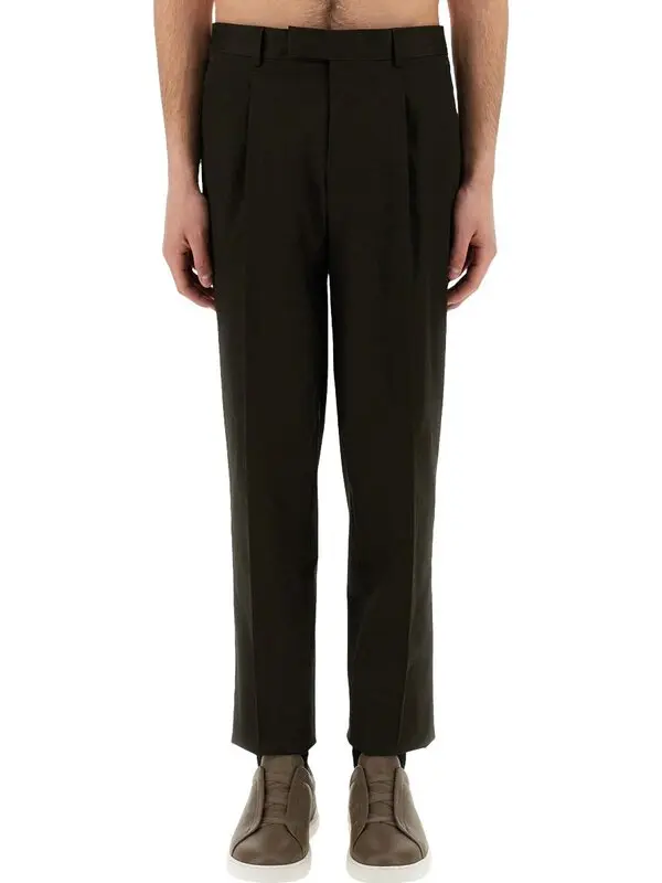 Zegna Dart Detailed Trousers - Brown