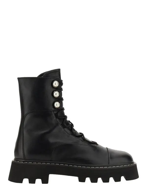 NICHOLAS KIRKWOOD Leather Combat Boots - Black