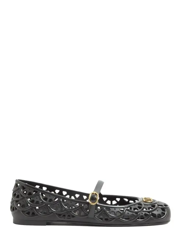 Valentino Garavani Vlogo Signature Mini Mary Jane Flats - Nero