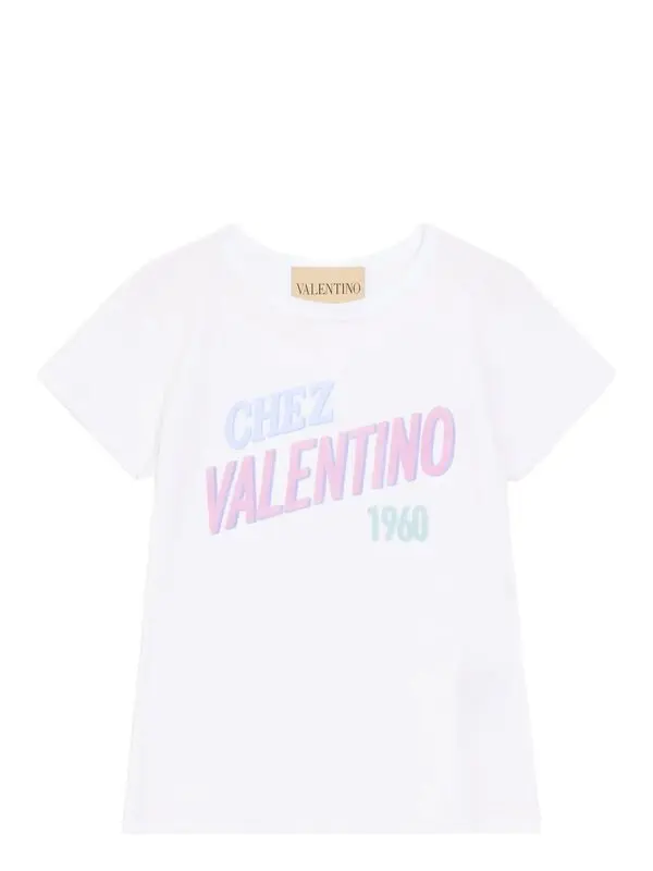 Valentino Garavani Chez 1960" Print Cotton Jersey T-shirt - Bianco