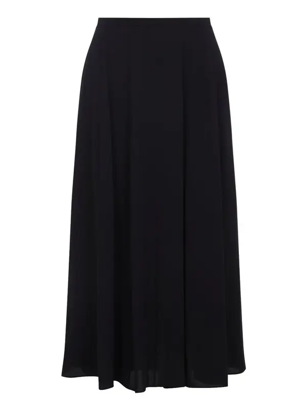 Alberta Ferretti Georgette Midi Skirt - Black