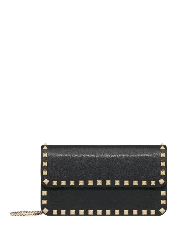 Valentino Garavani Mini Studded Leather Handbag With Magnetic Closure - Nero