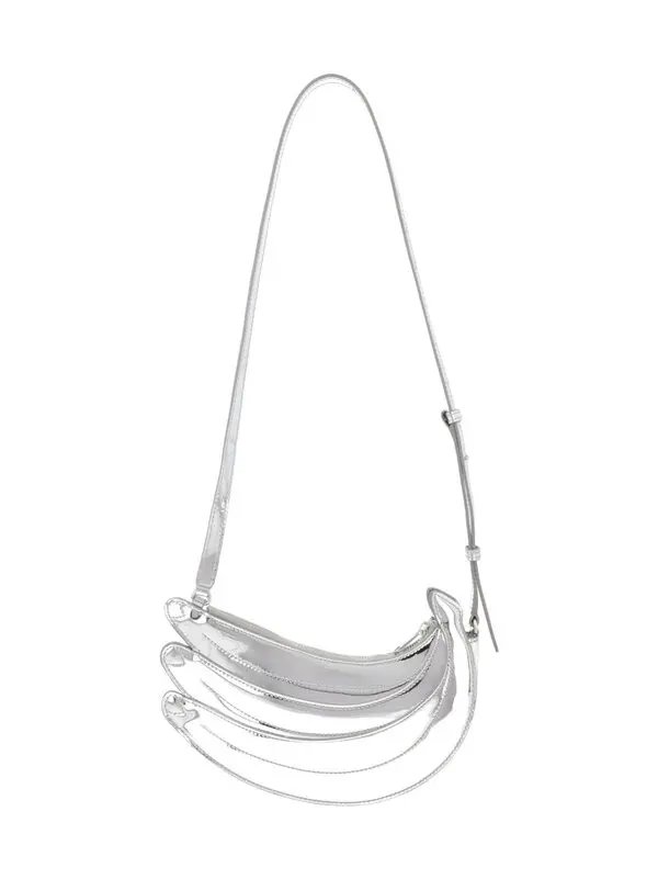 Casablanca Metallic Crescent Shoulder Bag - Silver