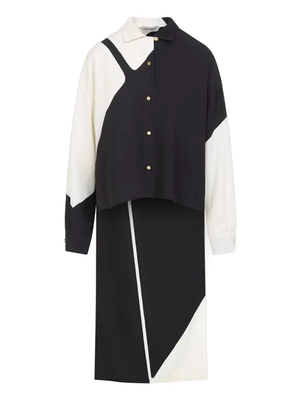 Alberta Ferretti Logo Story Twill Shirt - Black