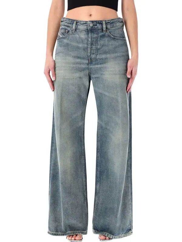 DIESEL® Relaxed Fit Low Rise Extra Long Jeans - Medium Blue
