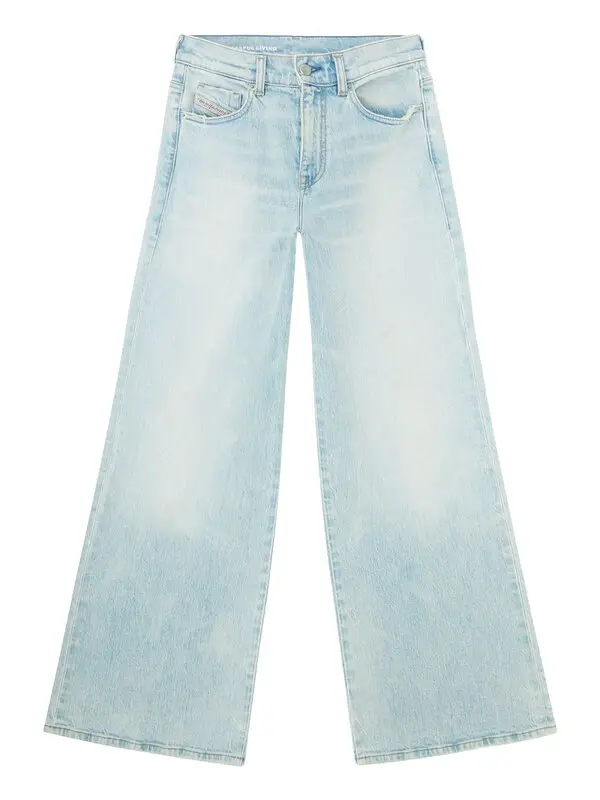 DIESEL® Wide Leg Jeans With Front Button And Zip Fastening - Azzurro