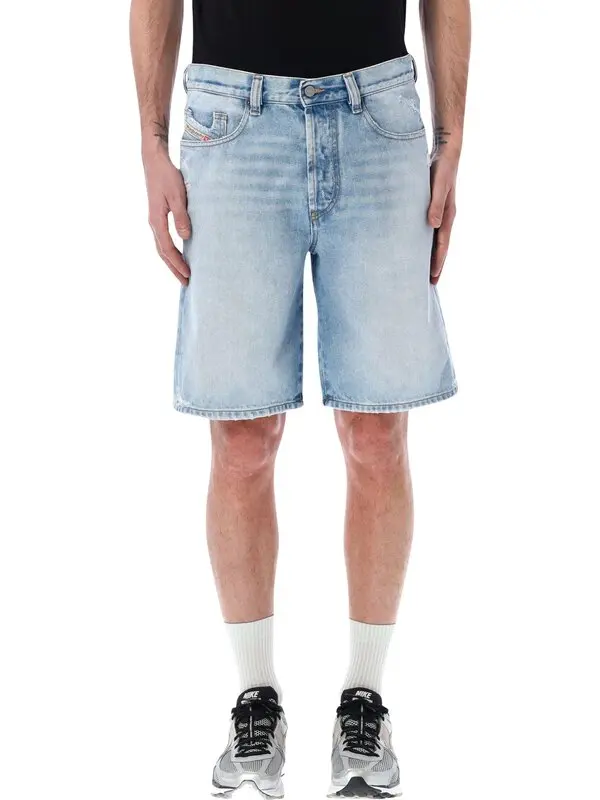 DIESEL® Regular Fit Knee-length Denim Shorts - Blue