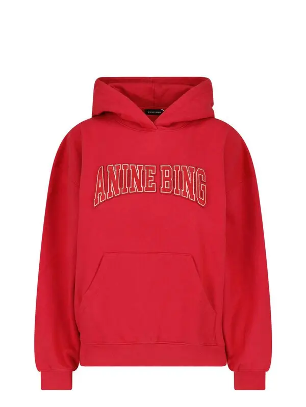 ANINE BING Oversized Logo Hoodie - Red