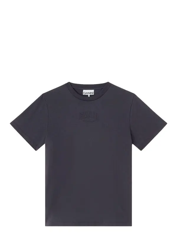 GANNI Relaxed Fit Logo T-shirt - Black