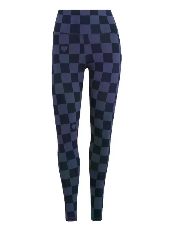 Adidas Checkerboard Heart-print Leggings - Blue