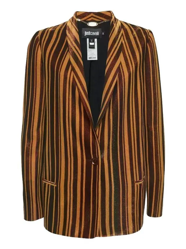 Just Cavalli Striped Single-breasted Blazer - Brown