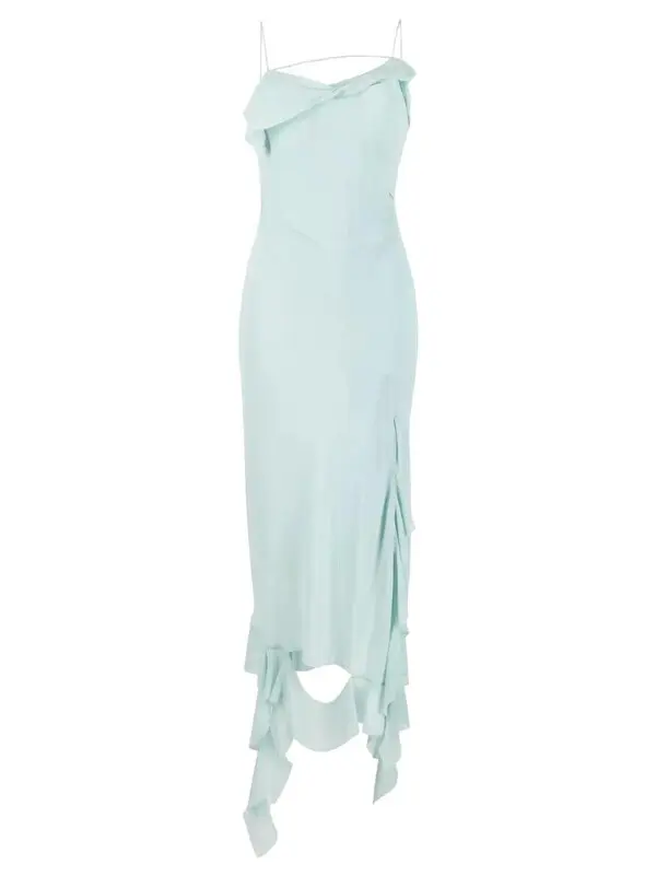 Acne Studios Asymmetric Ruffled Midi Dress - Blue