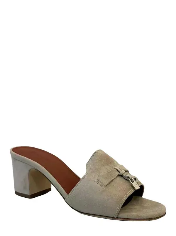 Loro Piana Buckled Heeled Mules - Neutrals