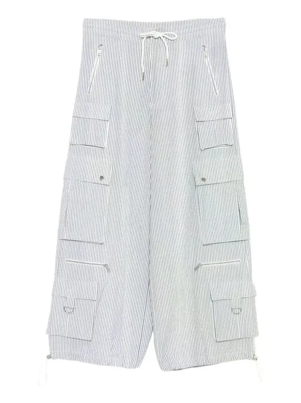 Cynthia Rowley Millie Seersucker Cargo Pants - Blue